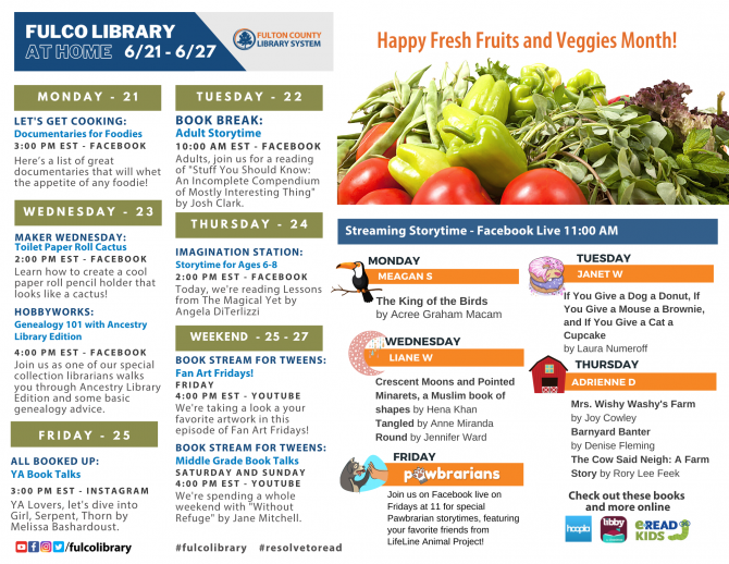 Your Week at Fulco Library – June 21 – 27, 2021 | Fulton County Library ...