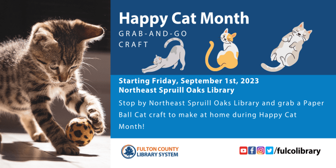Happy Cat Month Grab-and-Go Craft | Fulton County Library System