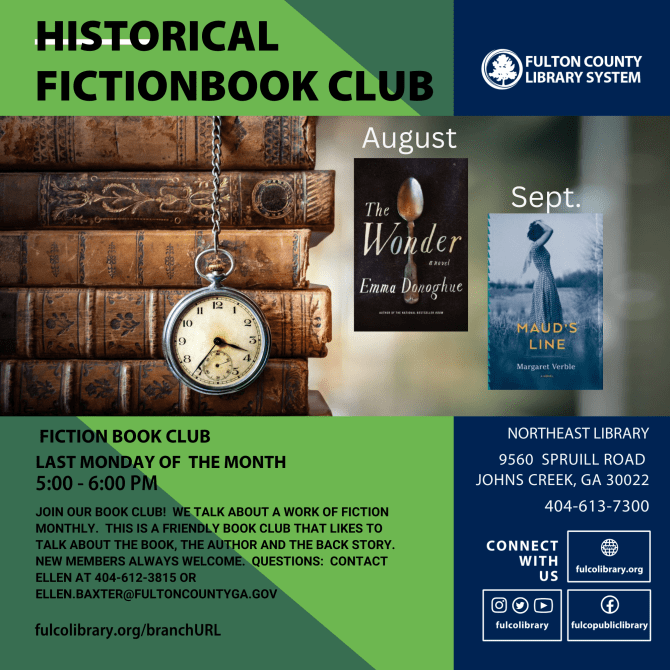 Fiction Book Club – NESO | Fulton County Library System