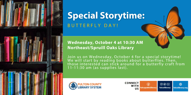Special Storytime: Butterfly Day! | Fulton County Library System