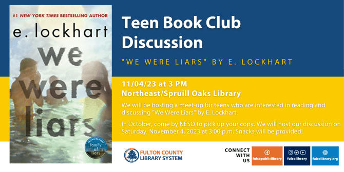 Teen Book Club Discussion: “We Were Liars” | Fulton County Library System