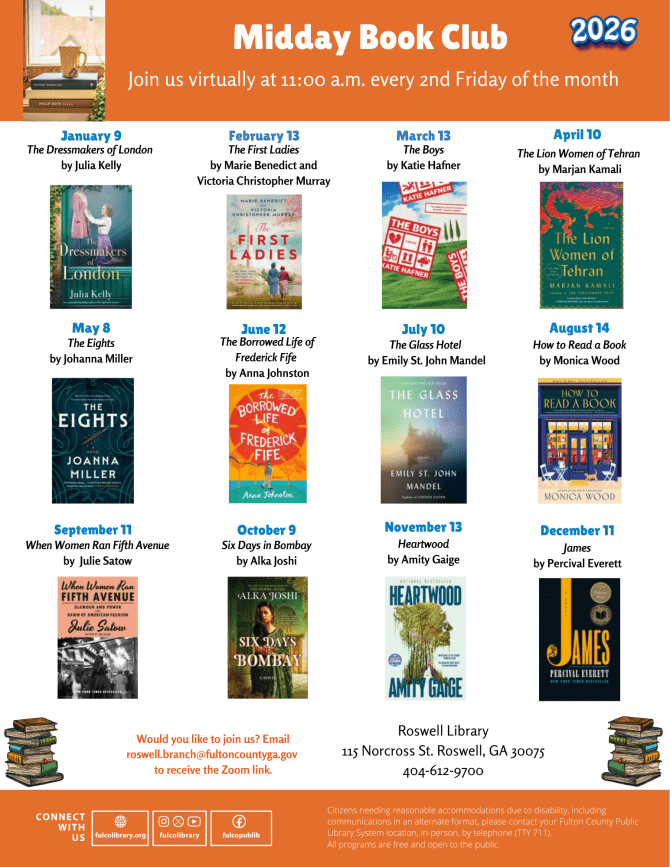 February Selections for Roswell Library’s Monthly Book Clubs | Fulton ...